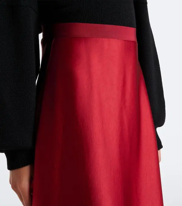 FFORME Carina Asymmetric Satin Maxi Skirt