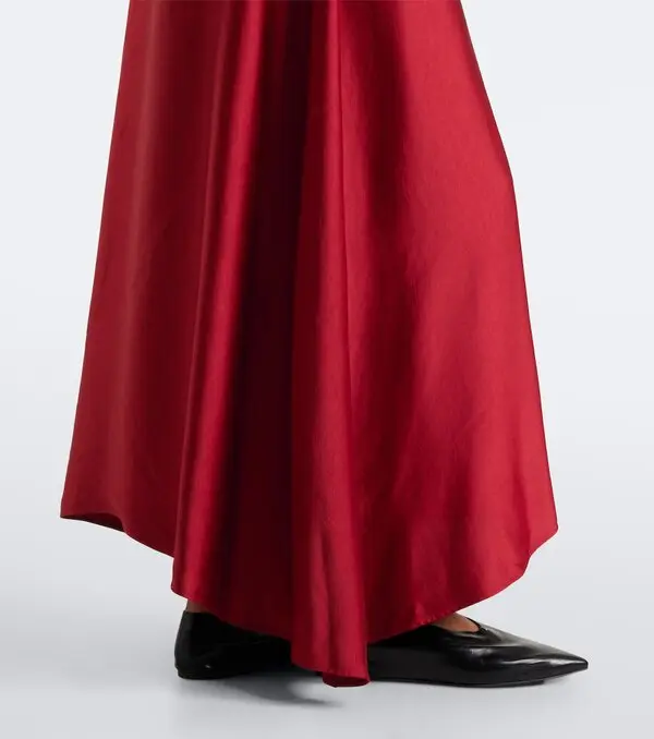 FFORME Carina Asymmetric Satin Maxi Skirt