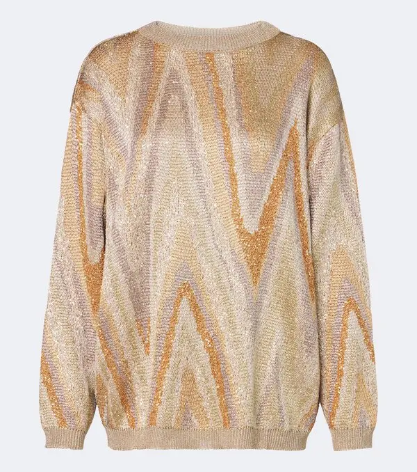 Missoni Zigzag Sequined Lamé Sweater - Multicoloured