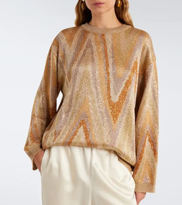 Missoni Zigzag Sequined Lamé Sweater