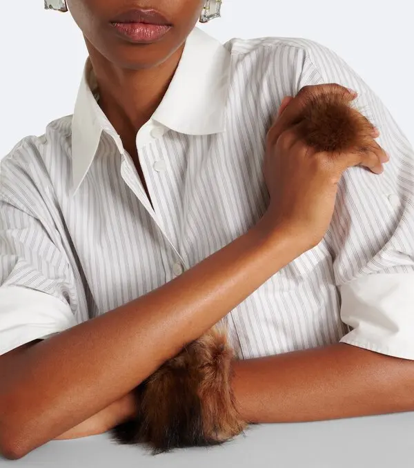 Acne Studios Shearling Cuff Bracelet