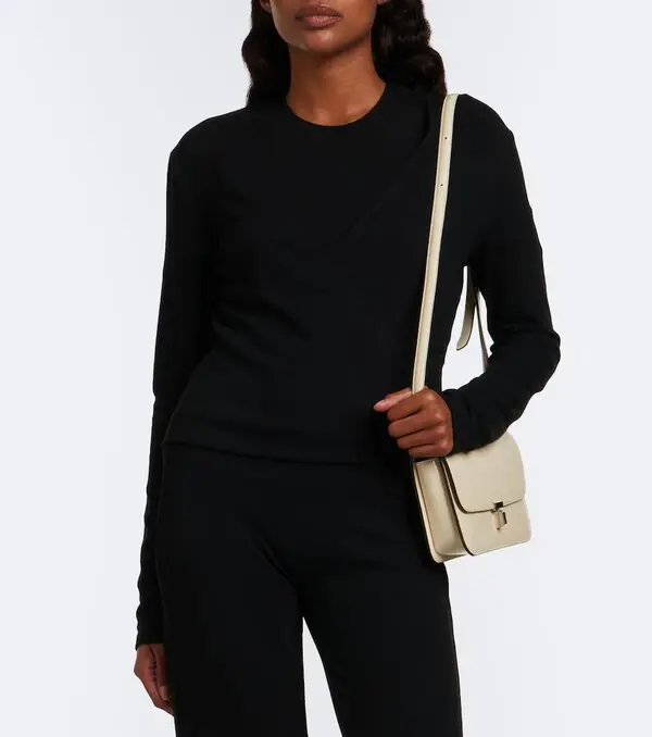 LESET Lauren Jersey Wrap Top