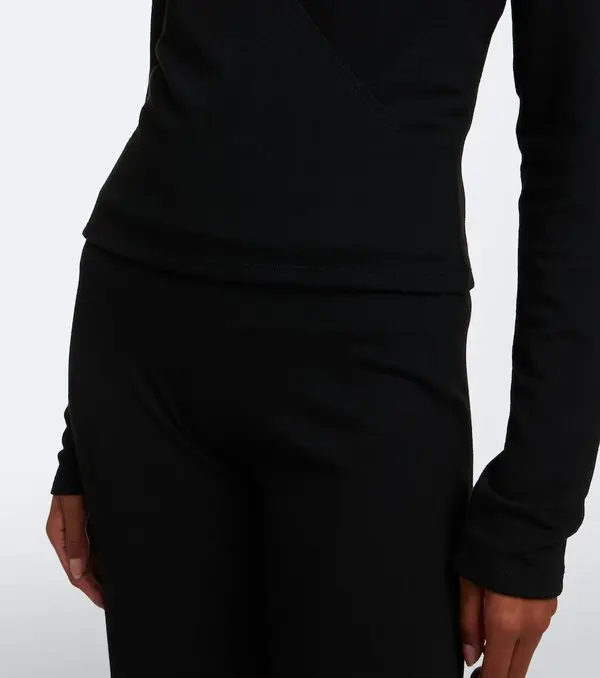 LESET Lauren Jersey Wrap Top