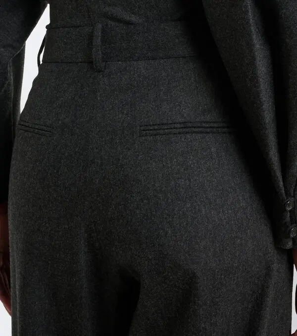 Khaite August Wool And Cashmere Wide-leg Pants