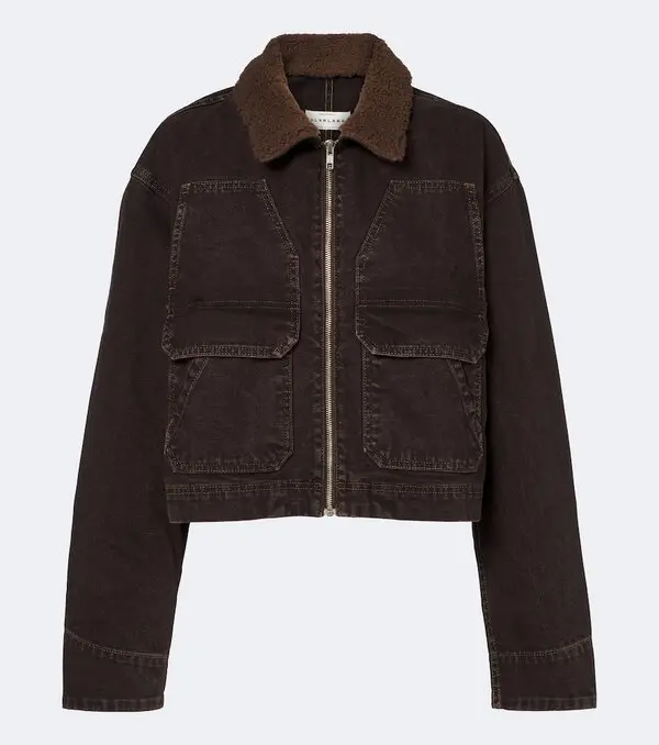 SLVRLAKE Atlas Worker Shearling-trimmed Denim Jacket