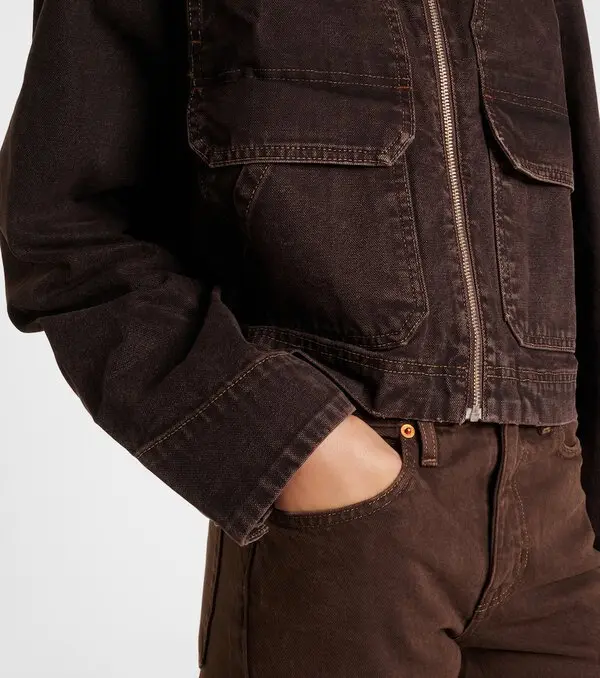 SLVRLAKE Atlas Worker Shearling-trimmed Denim Jacket