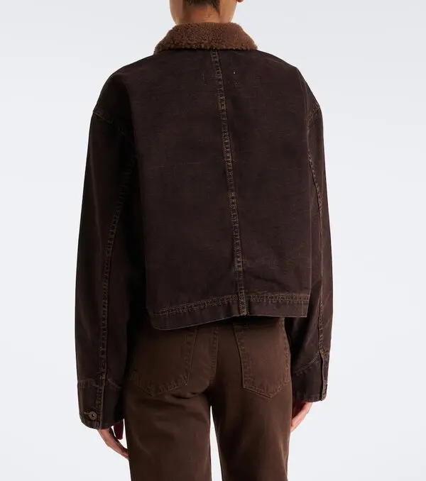 SLVRLAKE Atlas Worker Shearling-trimmed Denim Jacket