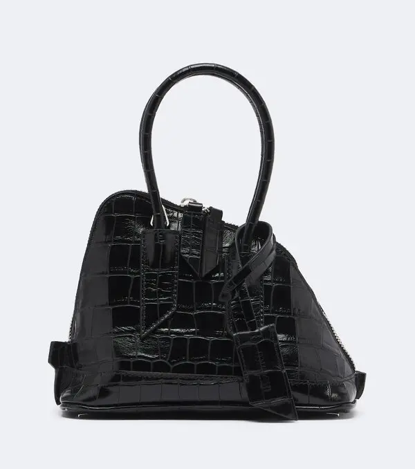 Attico Sant Ambroeus Mini Leather Top-handle Bag - Black