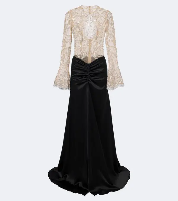 GEORGES HOBEIKA Embellished Gathered Gown