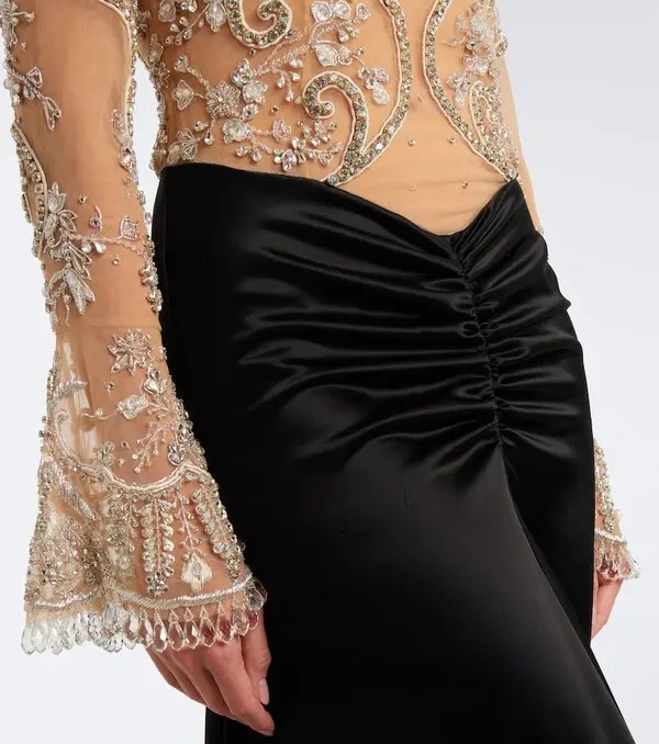 GEORGES HOBEIKA Embellished Gathered Gown