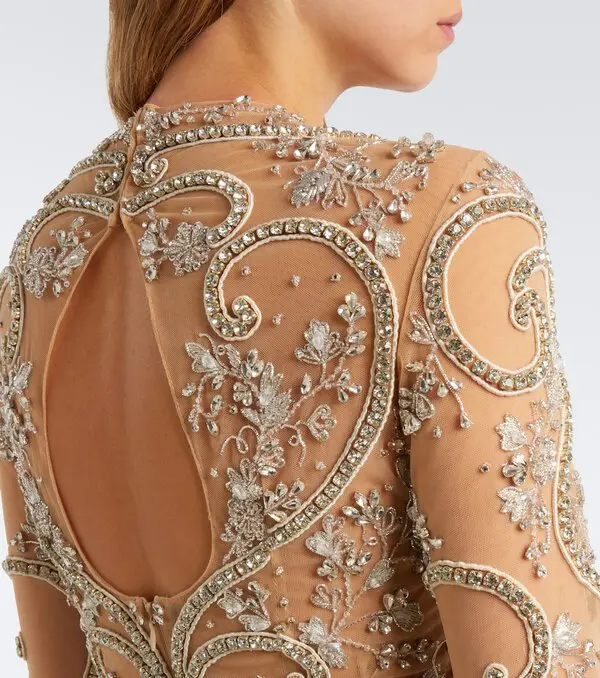 GEORGES HOBEIKA Embellished Gathered Gown