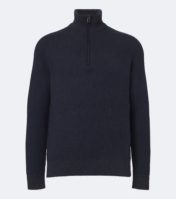 Bogner Dwayne Wool And Cashmere Half-zip Sweater - Blue