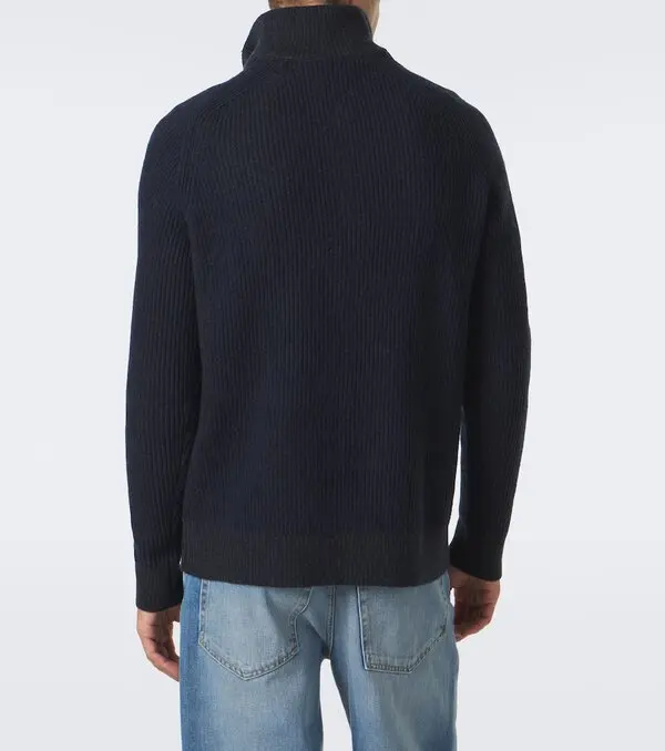Bogner Dwayne Wool And Cashmere Half-zip Sweater - Blue