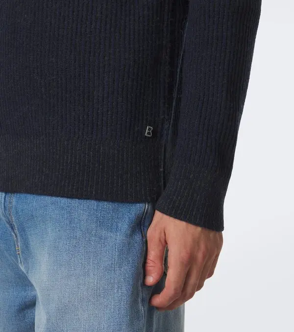 Bogner Dwayne Wool And Cashmere Half-zip Sweater - Blue