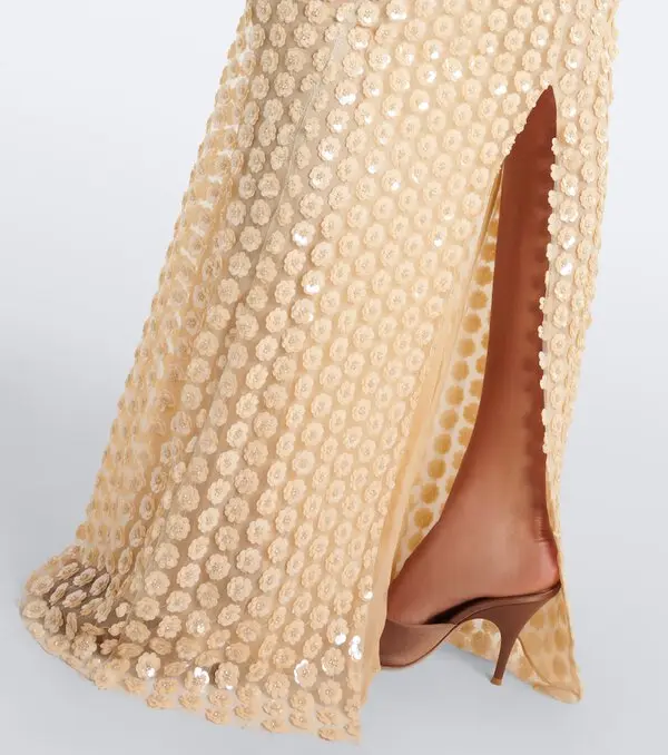 THE NEW ARRIVALS ILKYAZ OZEL Embellished Mesh Gown