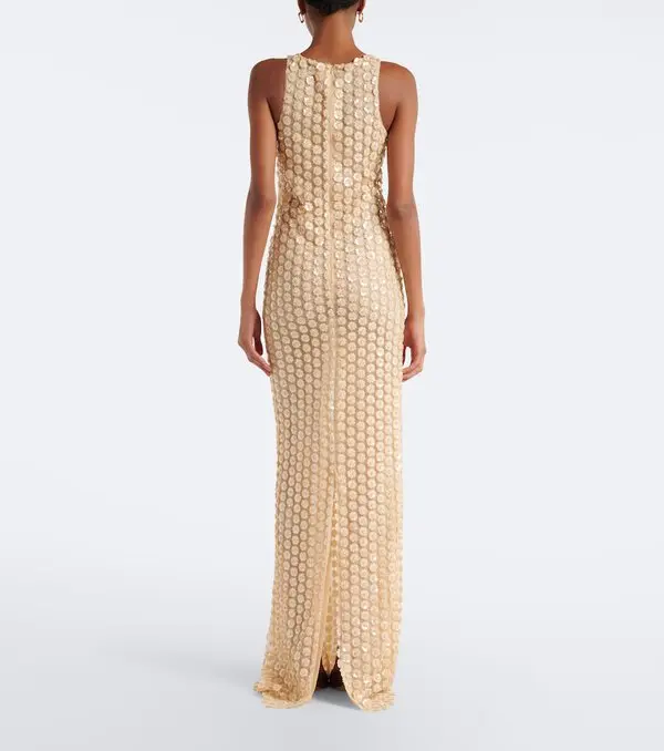 THE NEW ARRIVALS ILKYAZ OZEL Embellished Mesh Gown