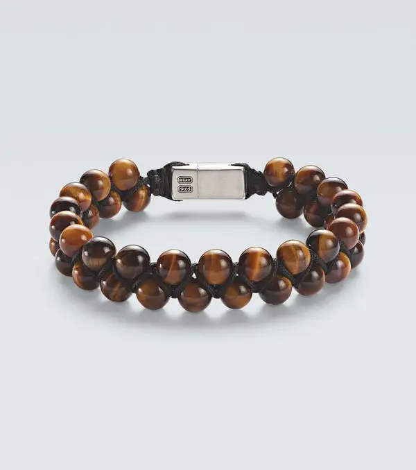 David Yurman Spiritual Beads Sterling Silver Bracelet With Tiger's Eye - Brown