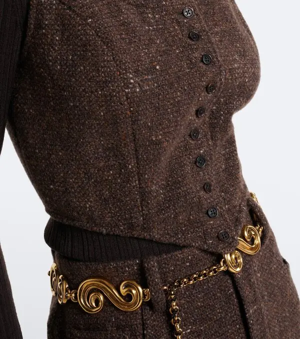 Ralph Lauren Sherry Wool And Cashmere-blend Tweed Top