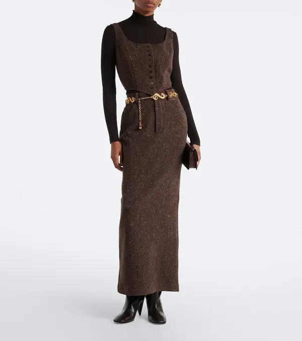 Ralph Lauren Sherry Wool And Cashmere-blend Tweed Top