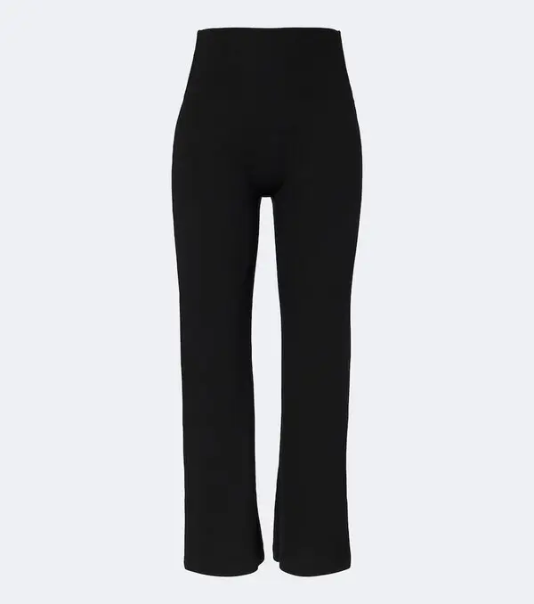 LESET Lauren Cropped Jersey Flared Pants