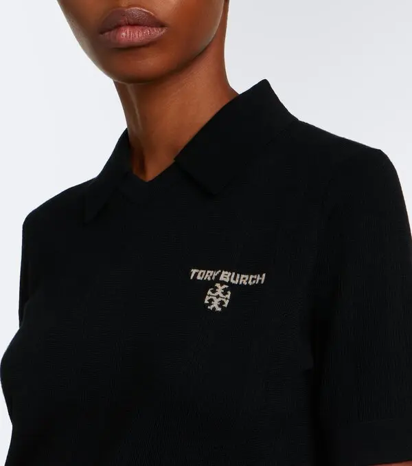 Tory Burch Logo Wool Polo Sweater