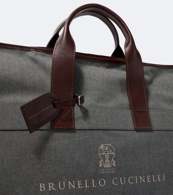 Brunello Cucinelli Leather-trimmed Canvas Garment Bag