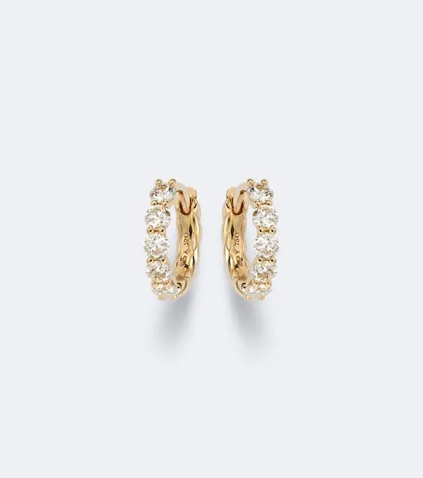 David Yurman Petite Pavé 18kt Hoop Earrings With Diamonds