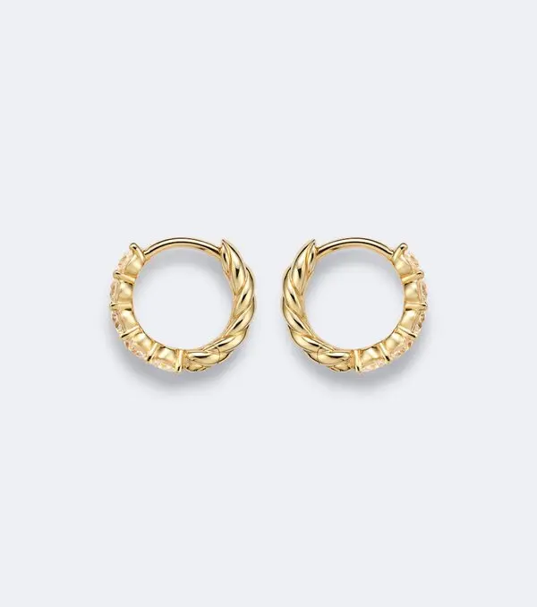 David Yurman Petite Pavé 18kt Hoop Earrings With Diamonds