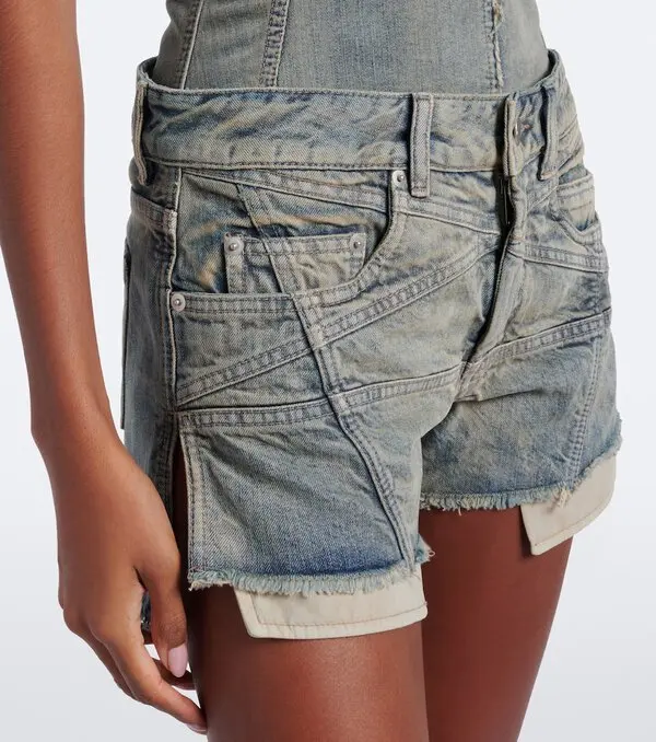 Rick Owens Lana Faded Denim Shorts