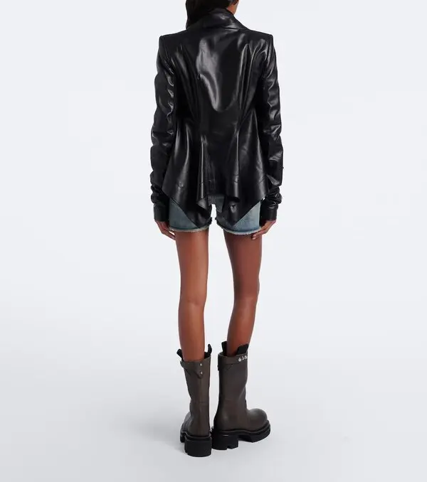 Rick Owens Lana Faded Denim Shorts