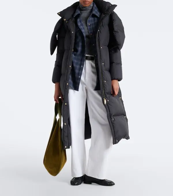 Moncler Ornement Tie-neck Down Coat