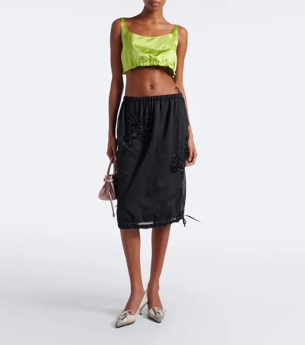Prada Embellished Midi Skirt