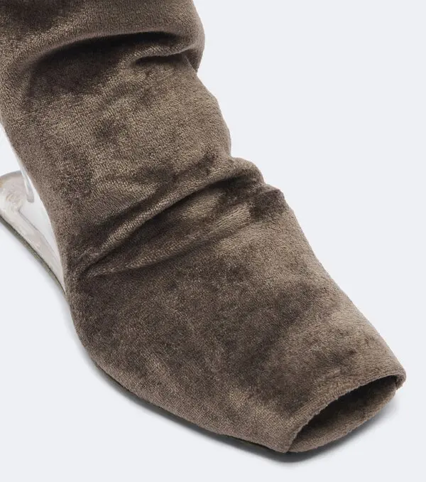 Rick Owens Cantilever Velvet Jersey Wedge Boots