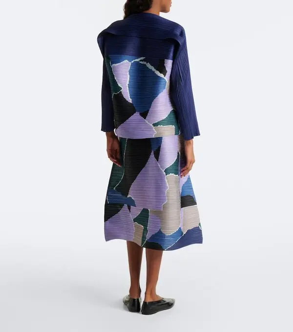 Issey Miyake Surprise! Pleated Printed Midi Skirt