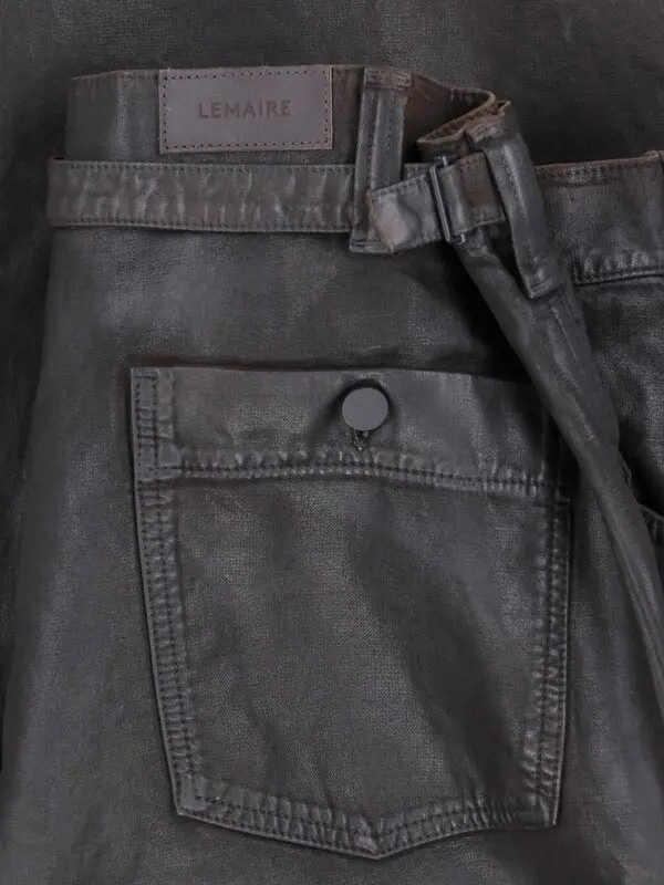 LEMAIRE Wide Coated Denim Pants