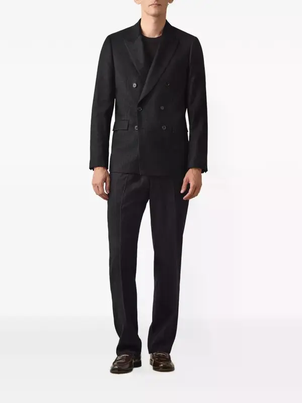 Paul Smith Charcoal Wool-cashmere Flannel Trousers