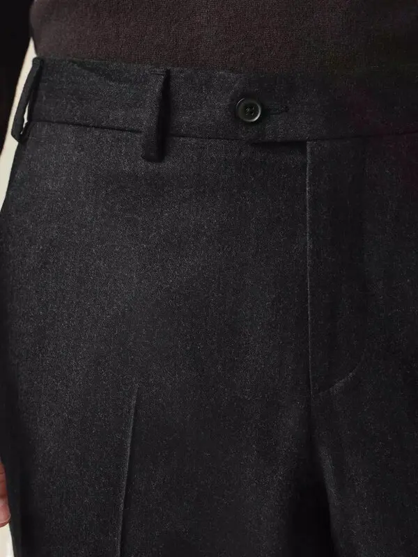 Paul Smith Charcoal Wool-cashmere Flannel Trousers