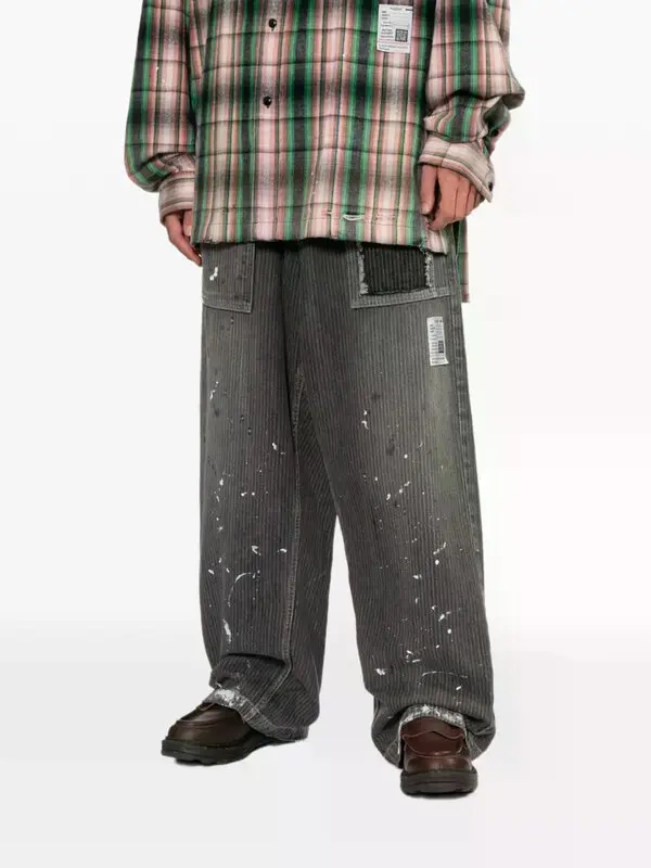 Mihara Yasuhiro Logo-patched Wide-leg Jeans