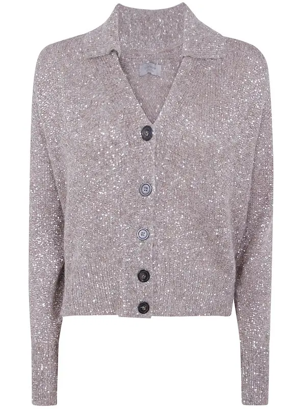 D.exterior Cropped Cardigan Soft Alpaca Crystals