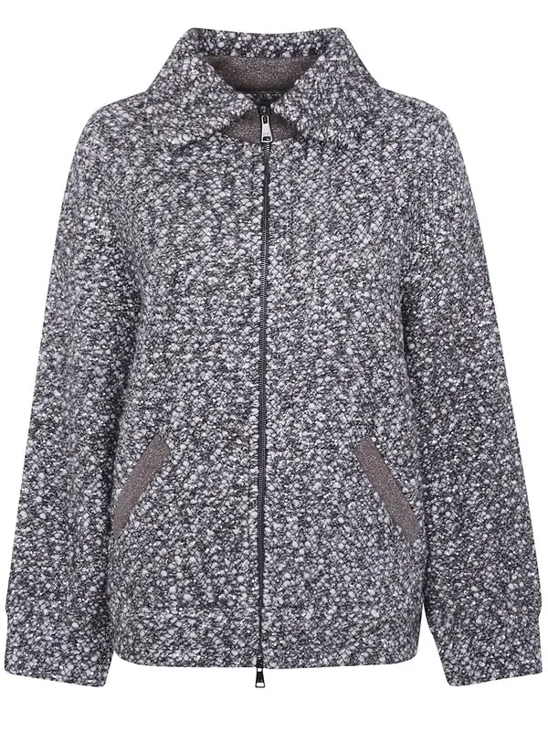 D.exterior Oversized Bomber Jacket Crystal