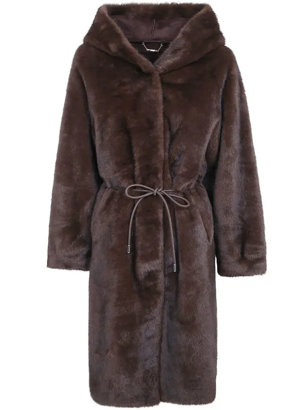 Seventy Coat Reversible Eco Fur Reversable Coat - Brown