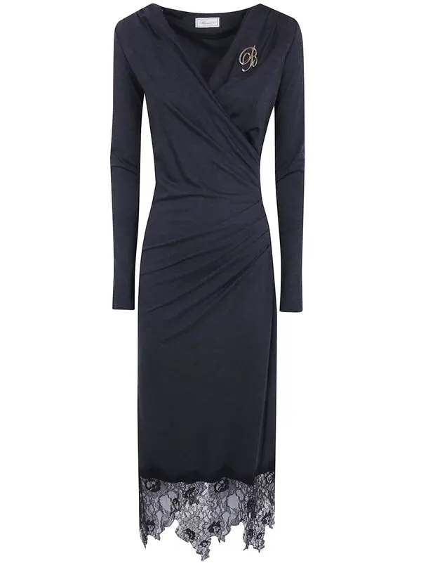 Blumarine Dress Milano Knit Dress - Gray