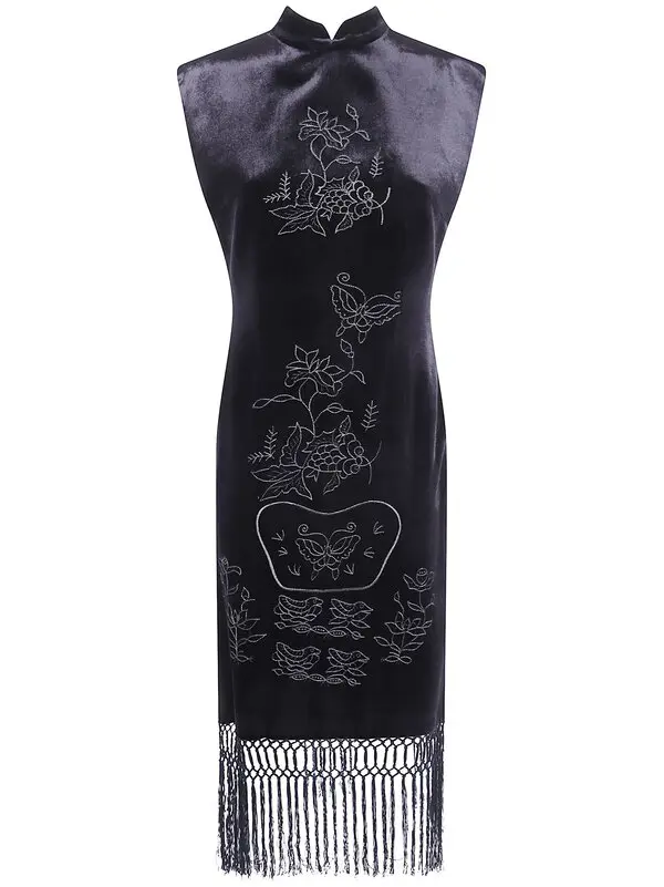 HUI Dress Fringed "ingot Embroidered Quipao