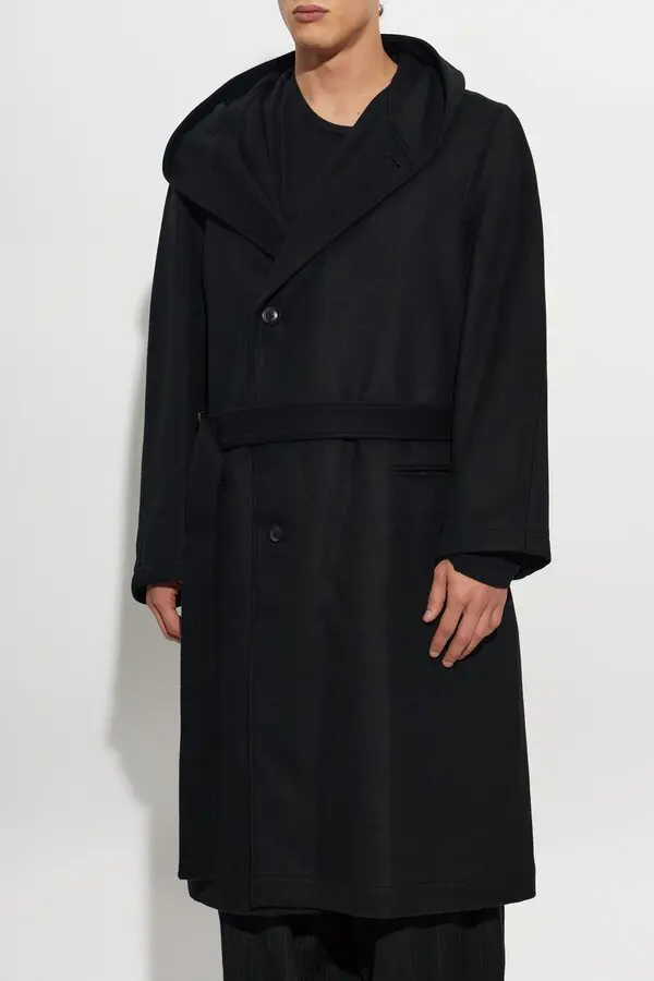 Yohji Yamamoto Wool Hooded Coat