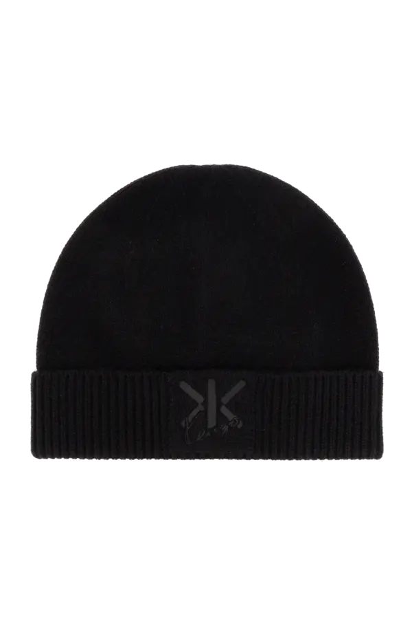 Kenzo Beanie With Embroidered Logo - Black