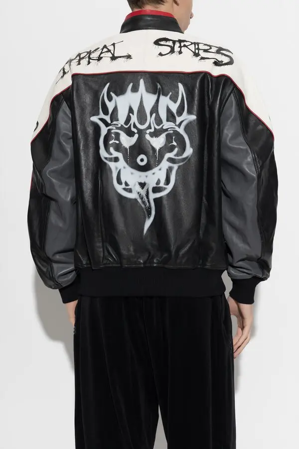 Y3 Leather Jacket With Print