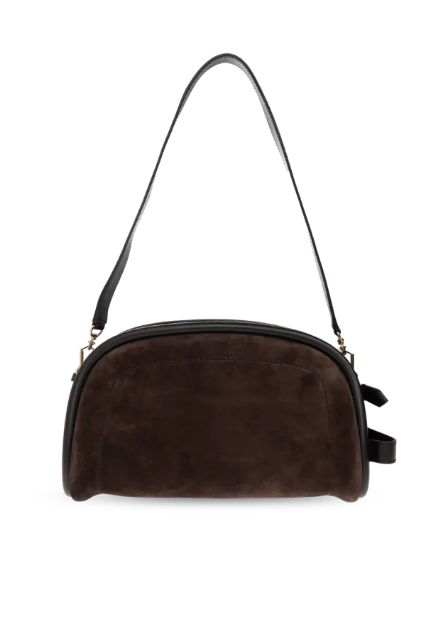 Max Mara Suede Shoulder Bag With Logo