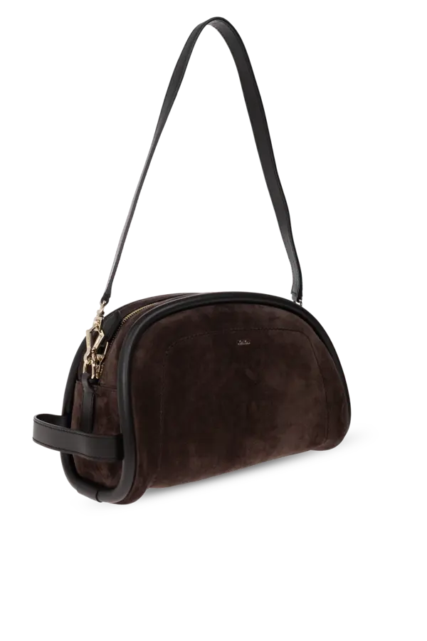 Max Mara Suede Shoulder Bag With Logo