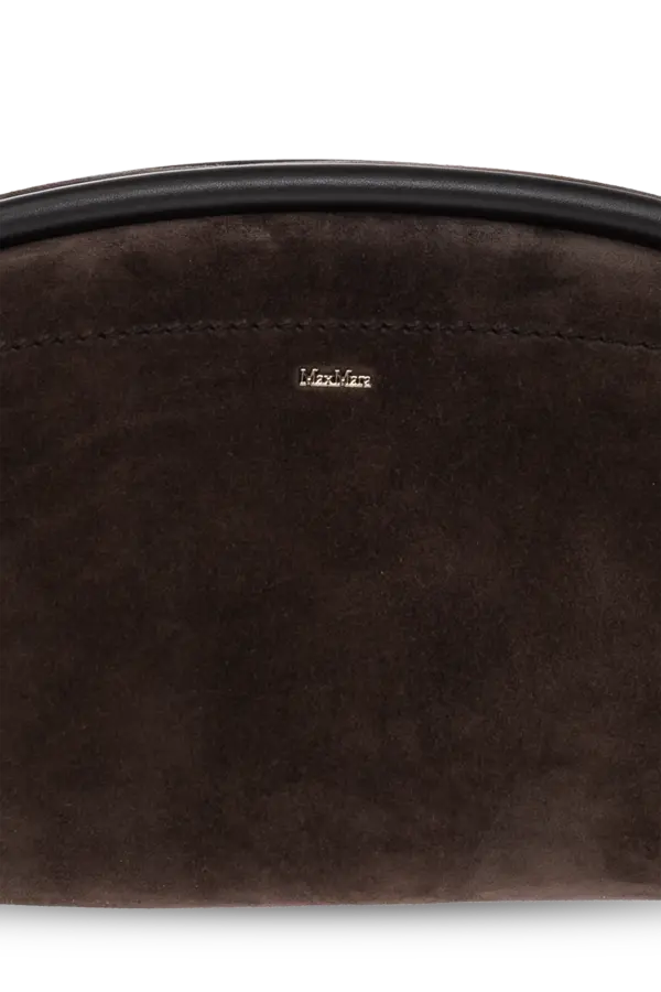Max Mara Suede Shoulder Bag With Logo