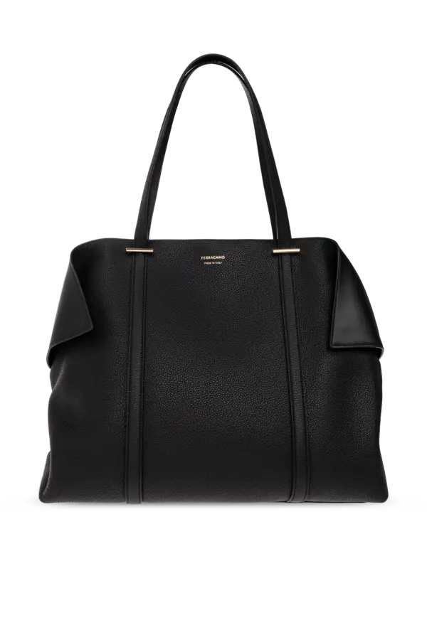 FERRAGAMO Leather Tote Bag - Black